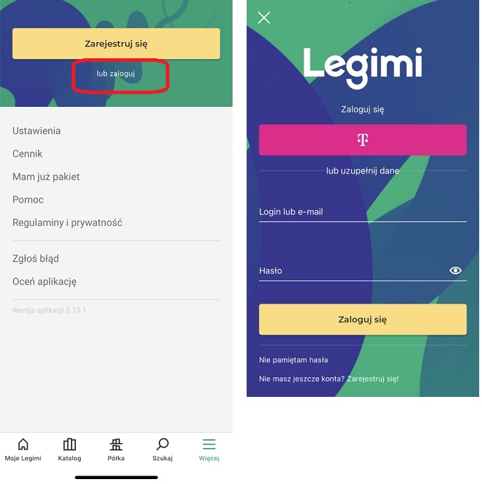 Aktywowałem Legimi poprzez T-Mobile - jak zalogować się w aplikacji ...